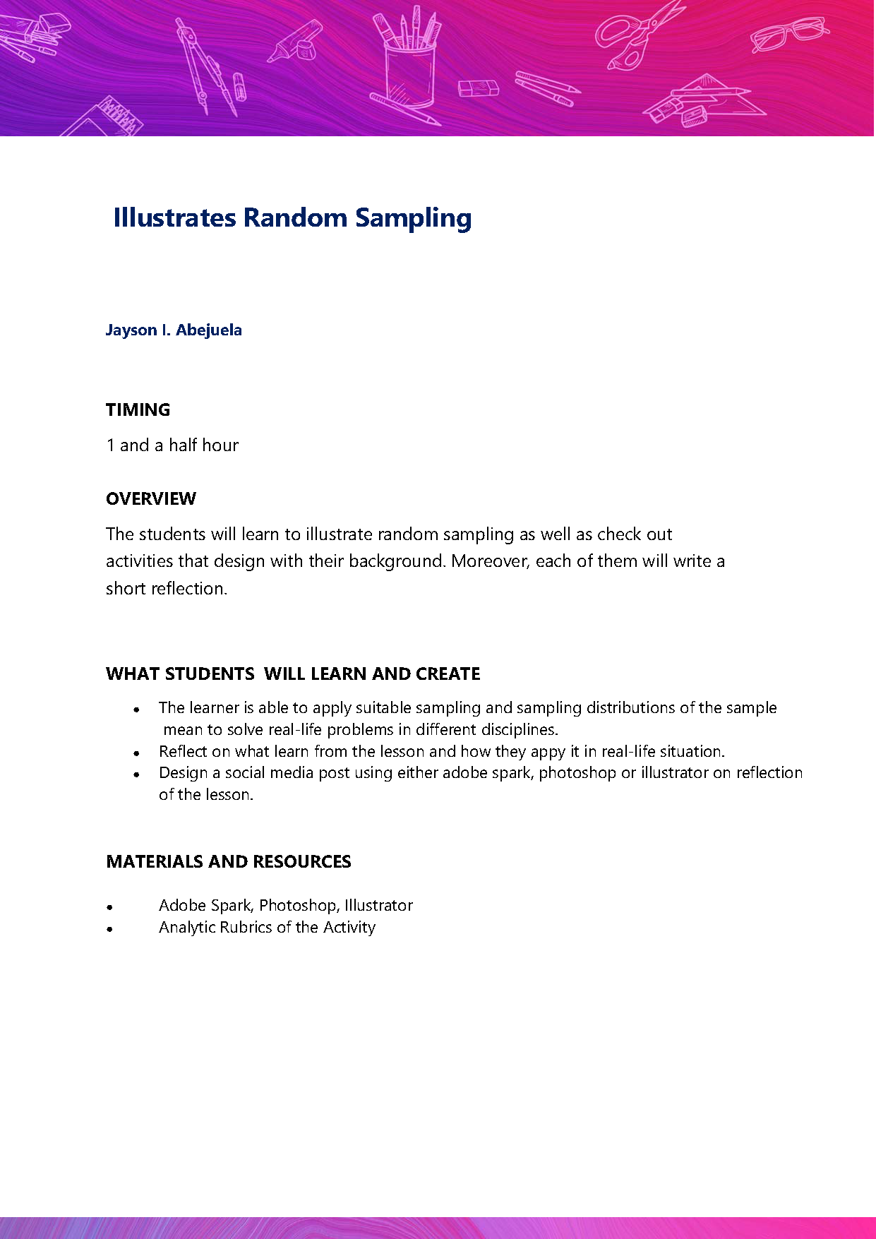 Illustrate Random Sampling | Adobe Education Exchange