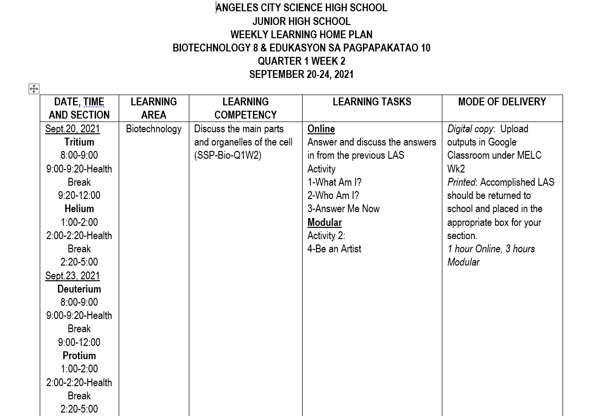 Weekly Home Learning Plan For Blended Learning | Adobe Education Exchange