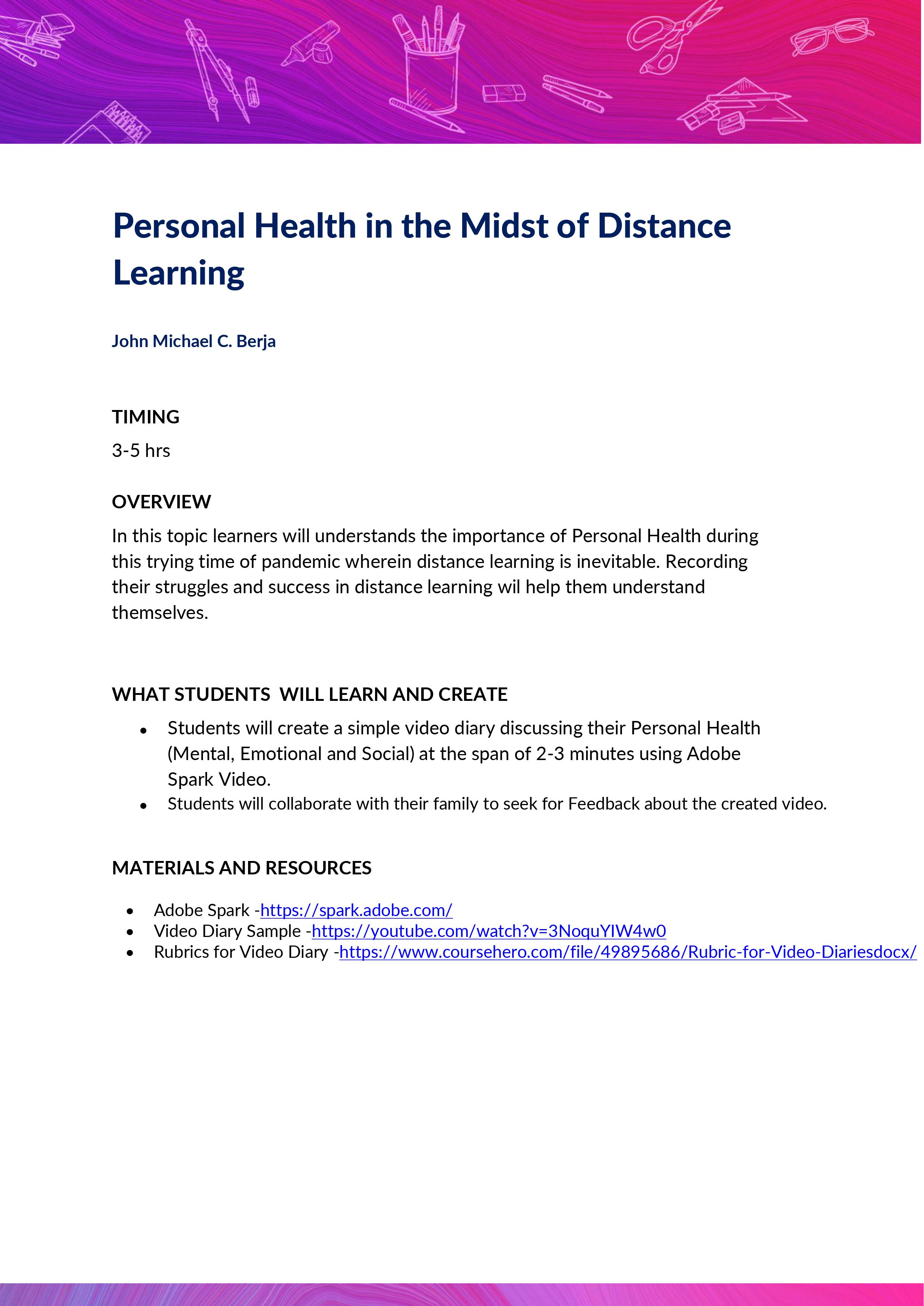 Personal Health in the Midst of Distance Learning | Adobe Education ...