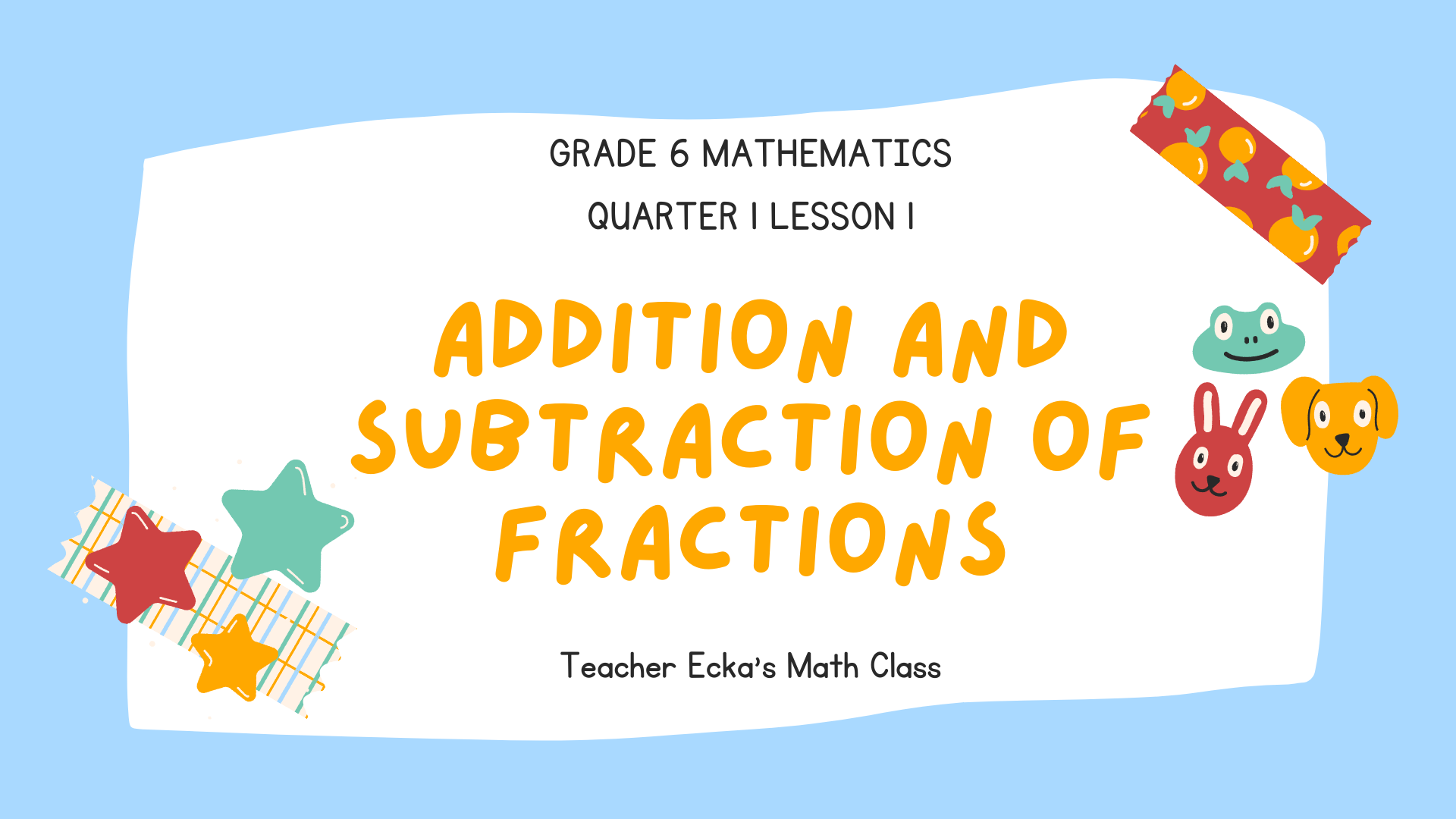 Addition and Subtraction of Similar Fractions | Adobe Education Exchange