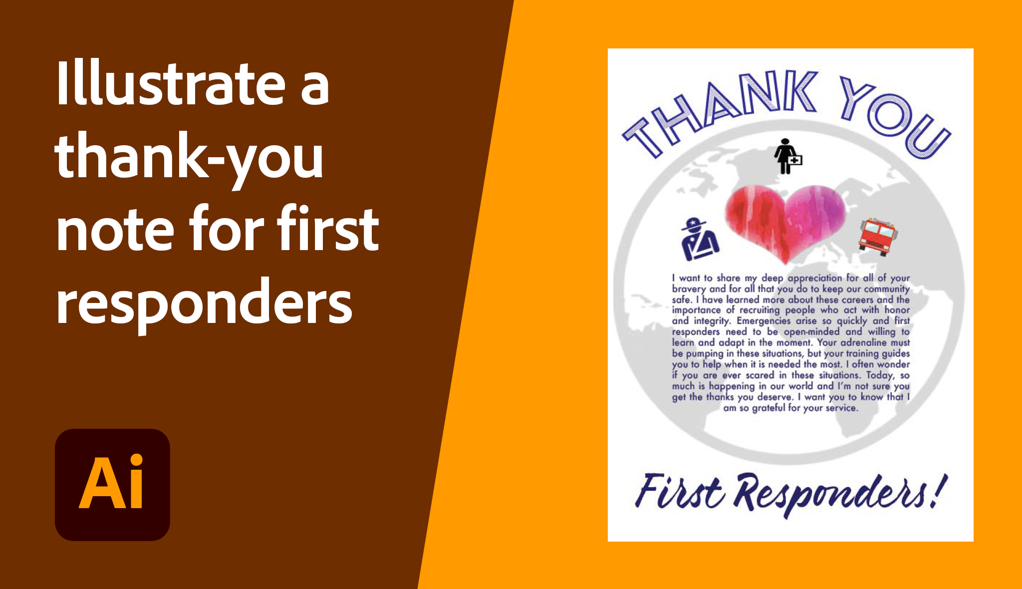 Illustrate a thank-you note for first responders | Adobe Education Exchange