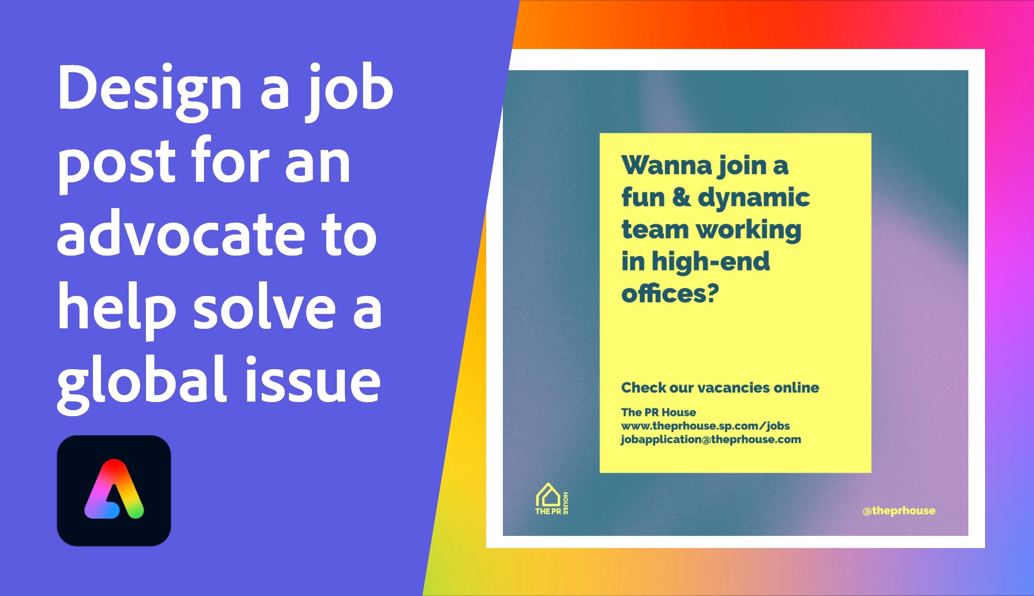 Design a job post for an advocate to help solve a global issue | Adobe ...