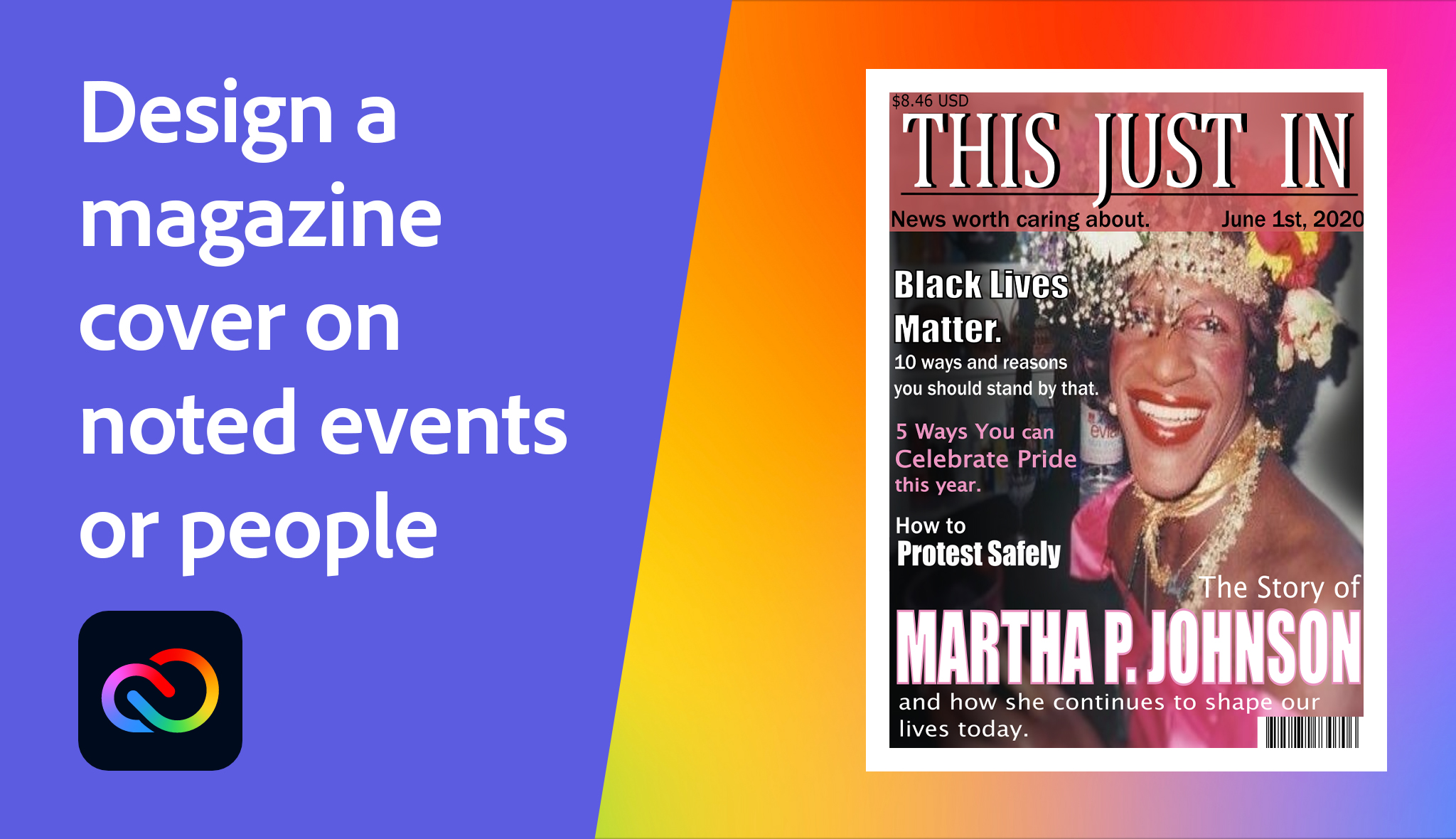 Design a magazine cover on noted events or people | Adobe Education ...