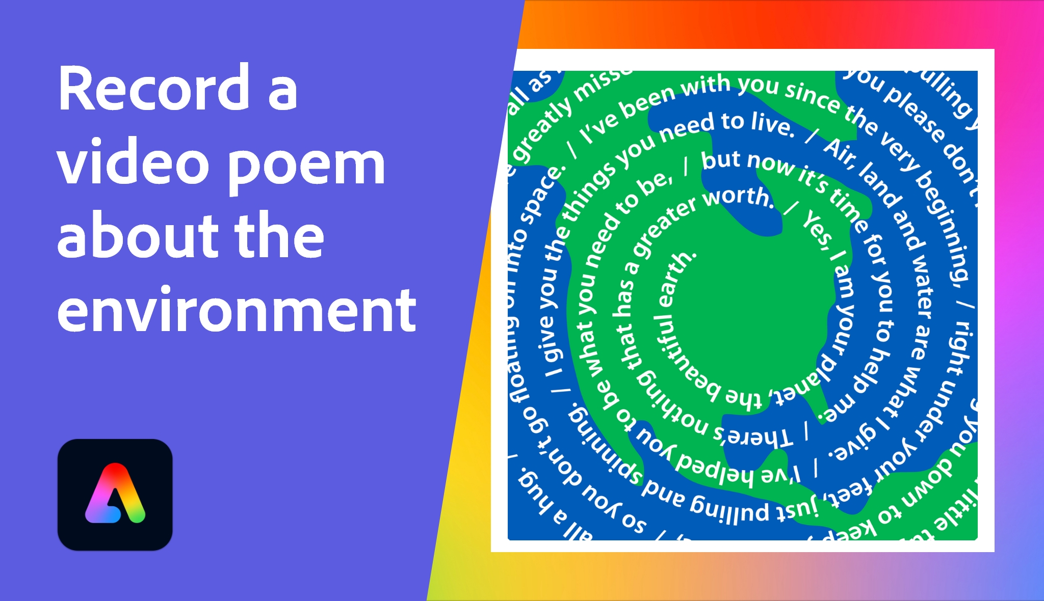 Record a video poem about the environment | Adobe Education Exchange