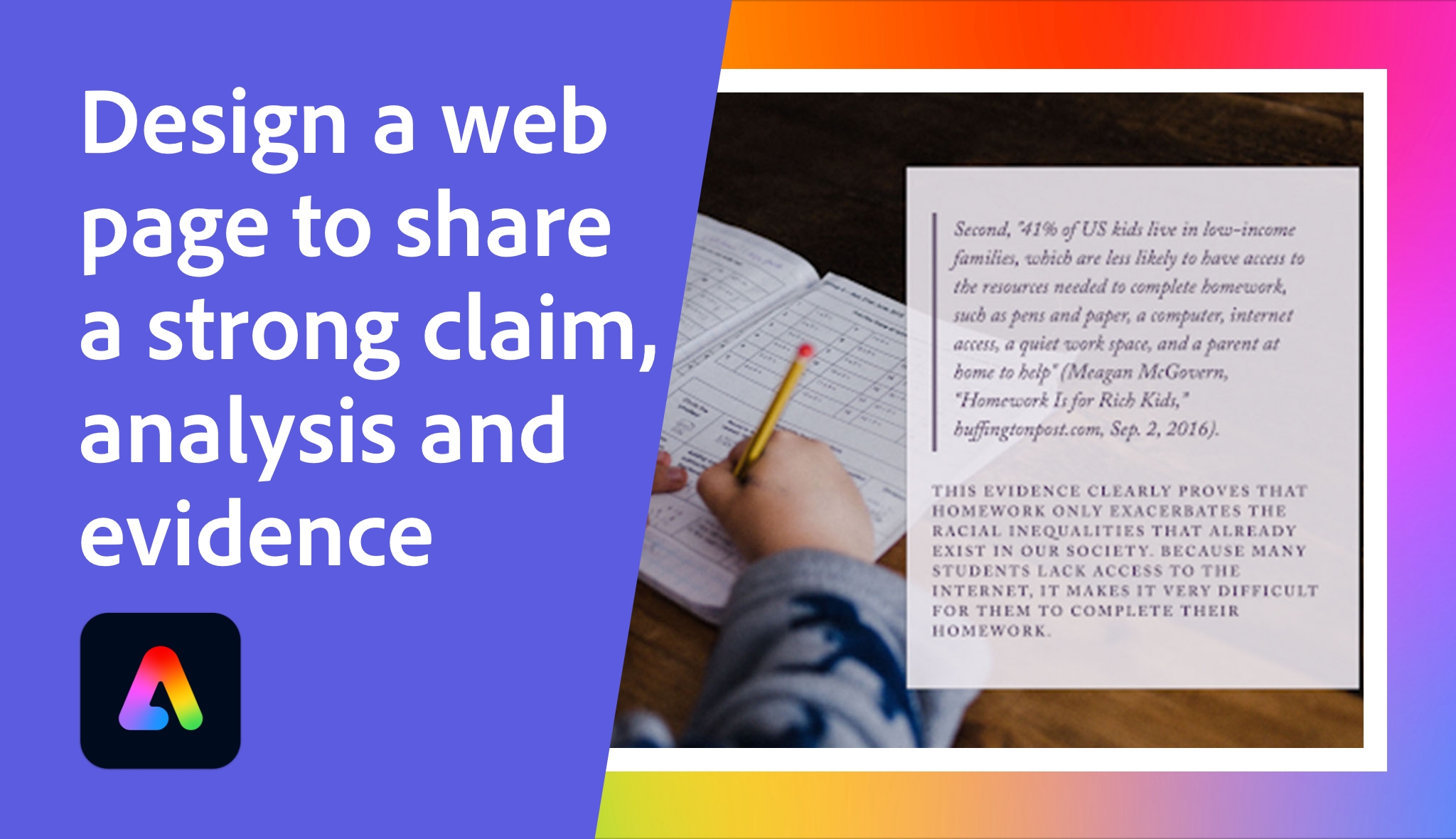 Design a web page to share a strong claim, analysis and evidence ...