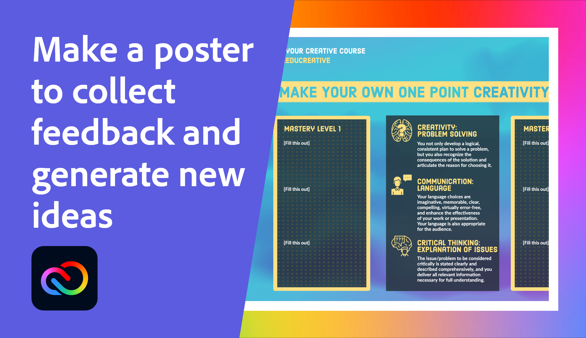 Make A Poster To Collect Feedback And Generate New Ideas Adobe 