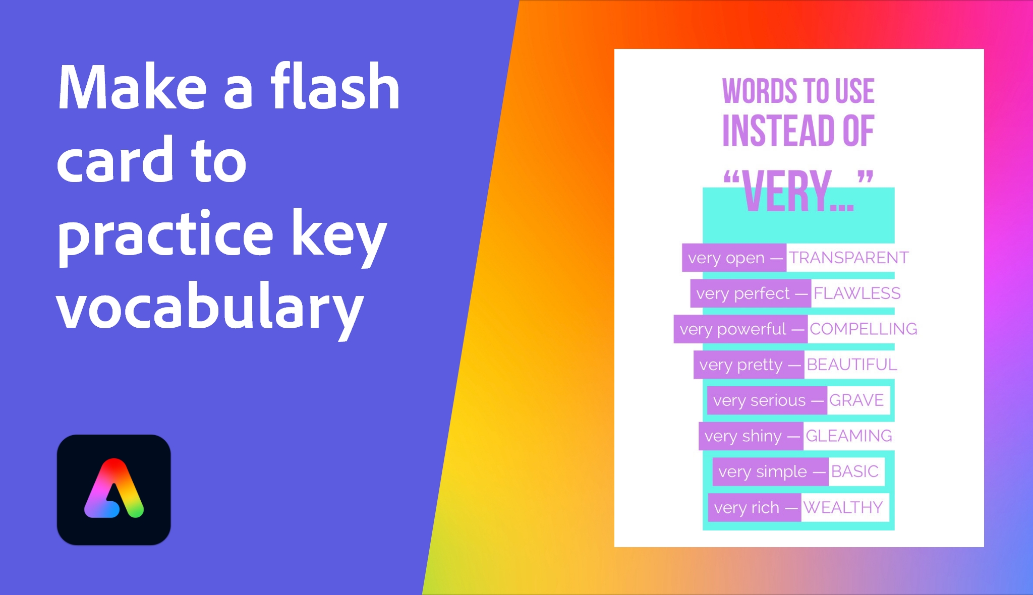 Make a flash card to practice key vocabulary | Adobe Education Exchange