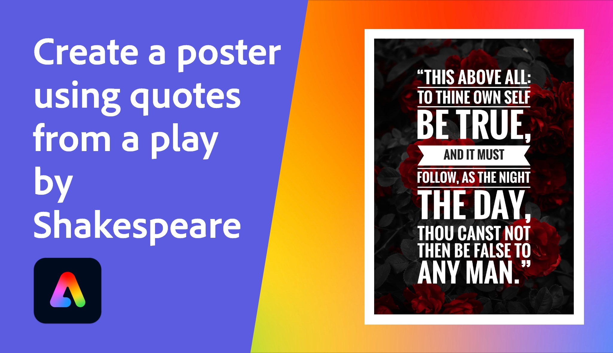 Create a poster using quotes from a play by Shakespeare | Adobe ...