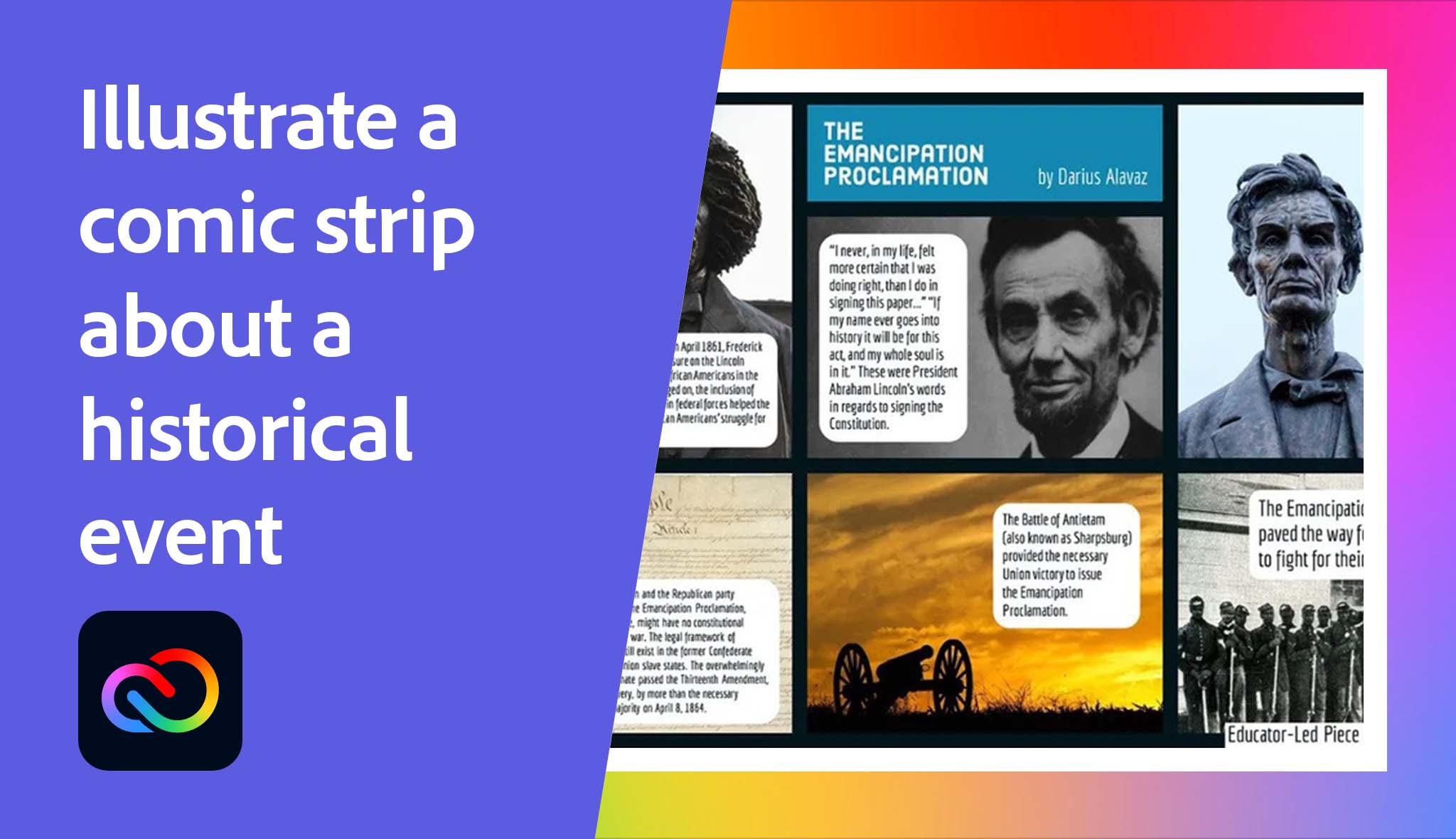 Illustrate a comic strip about a historical event | Adobe Education ...