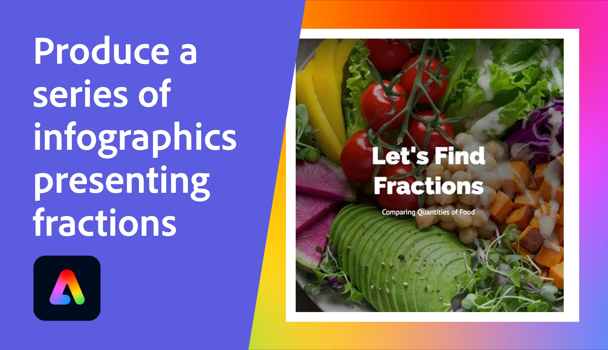 Produce a series of infographics presenting fractions | Adobe Education ...