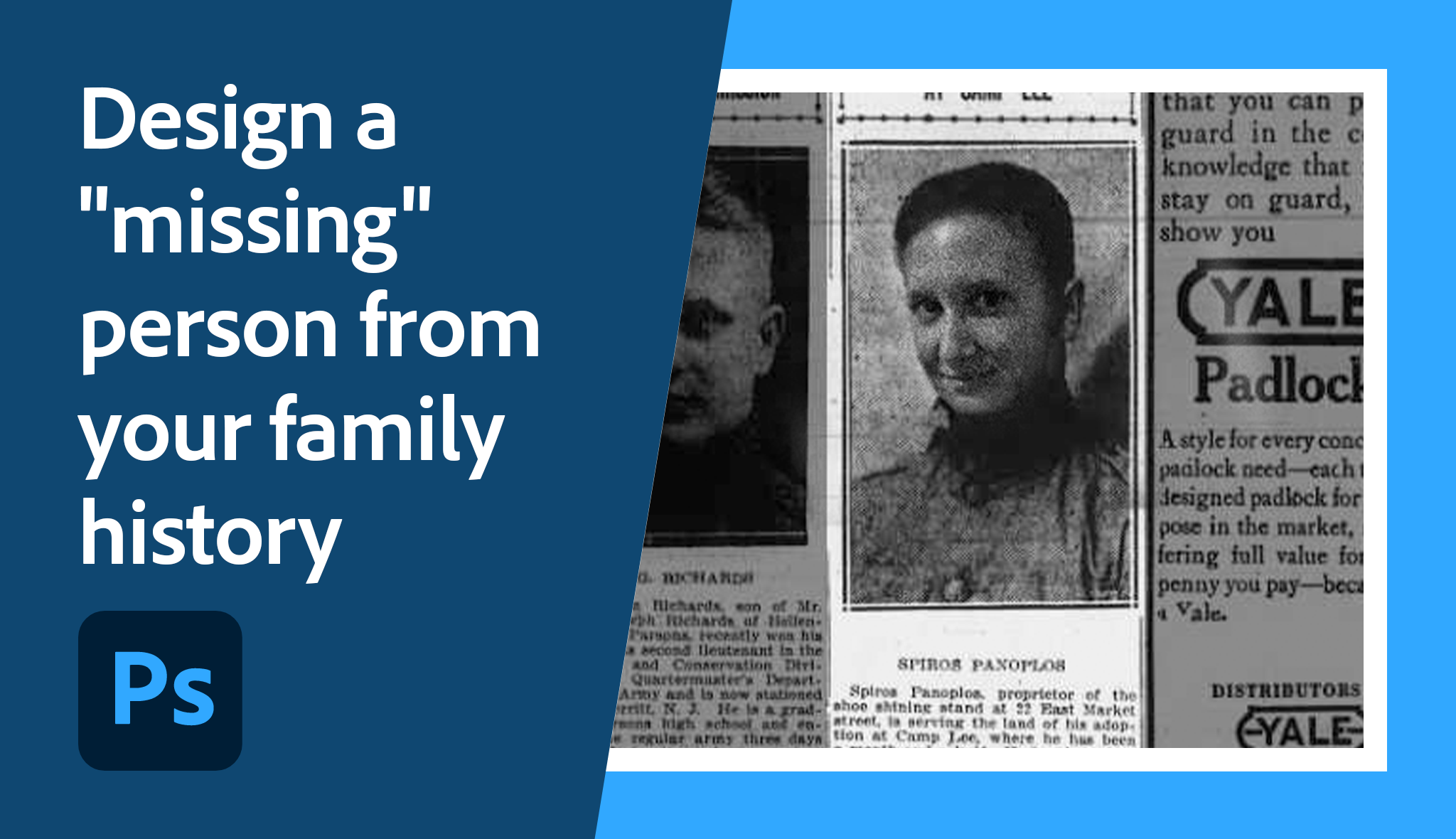 Design a "missing" person from your family history | Adobe Education ...