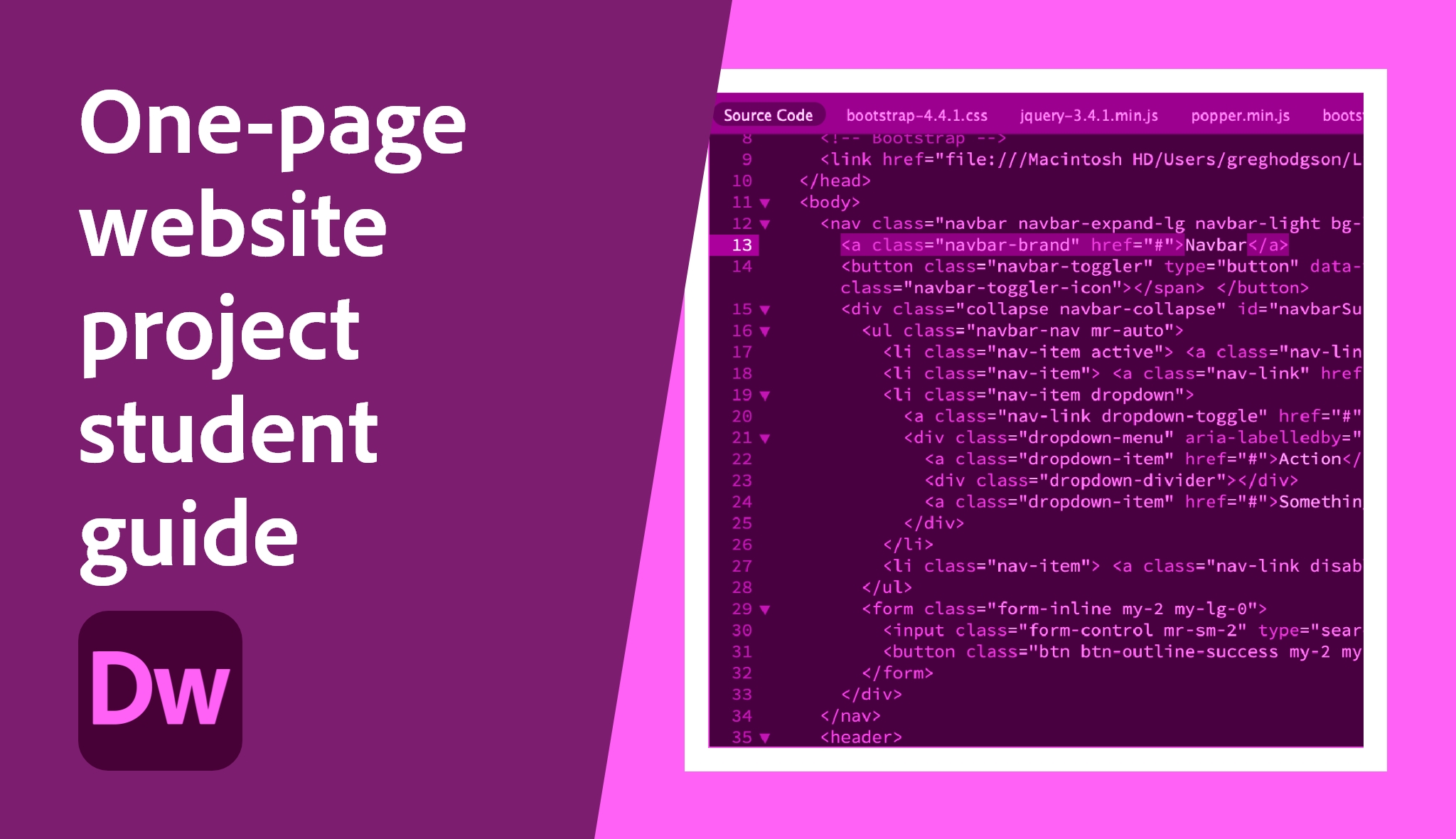 One-page website project student guide | Adobe Education Exchange