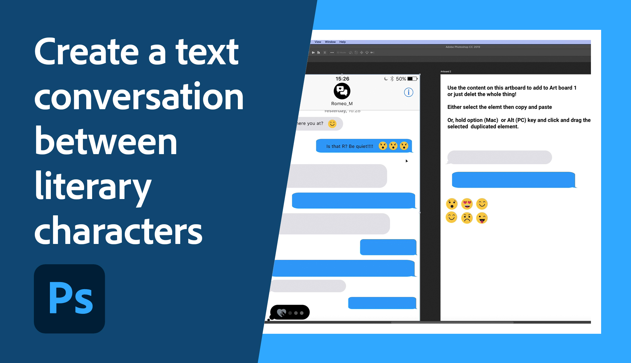 Create a text conversation between literary characters | Adobe ...