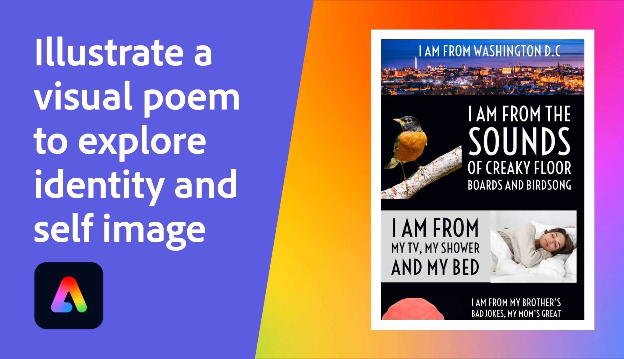 Illustrate a visual poem to explore identity and self image | Adobe ...
