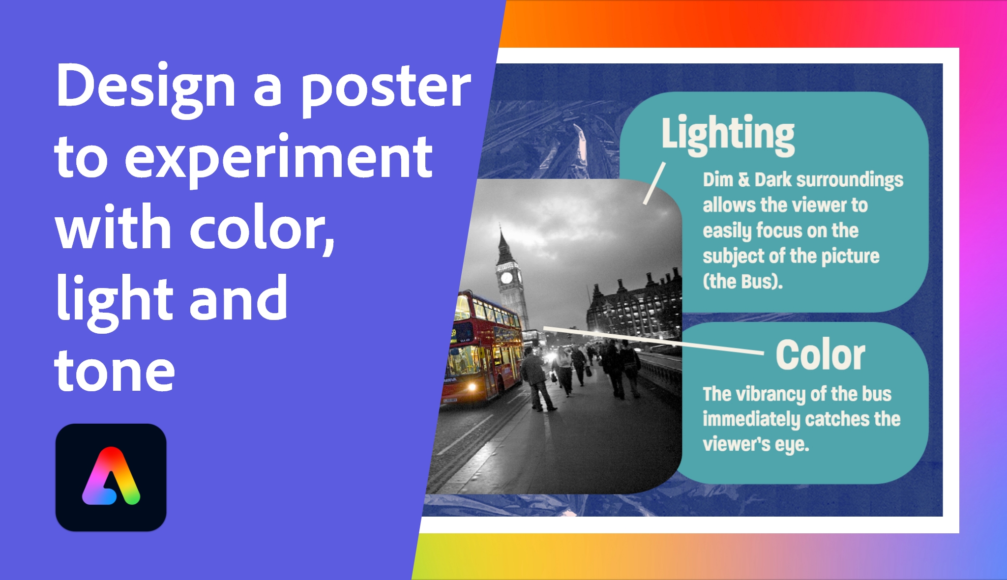 Design a poster to experiment with color, light and tone | Adobe ...