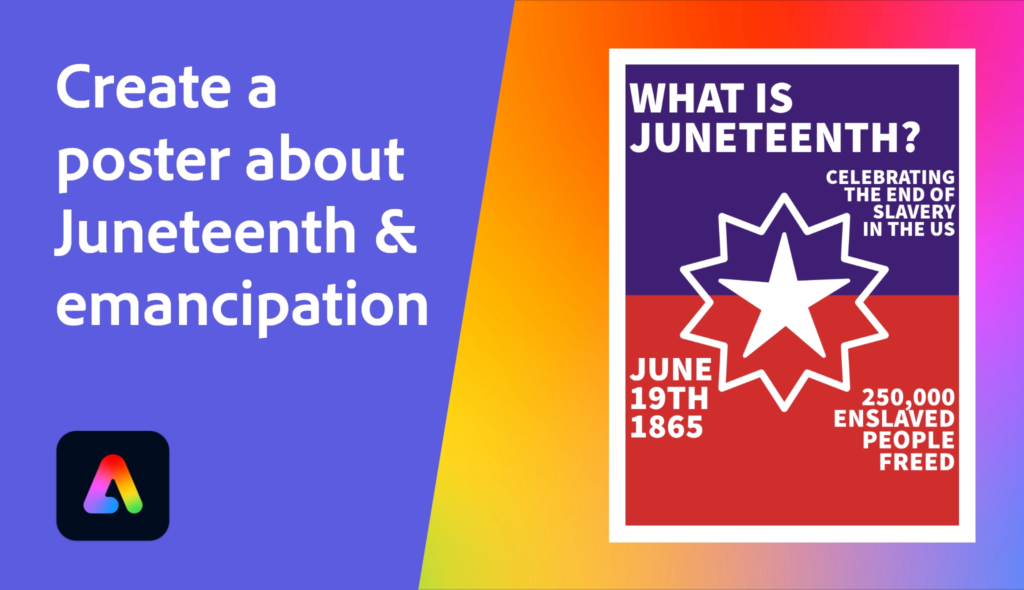 Create a poster about Juneteenth and emancipation | Adobe Education ...