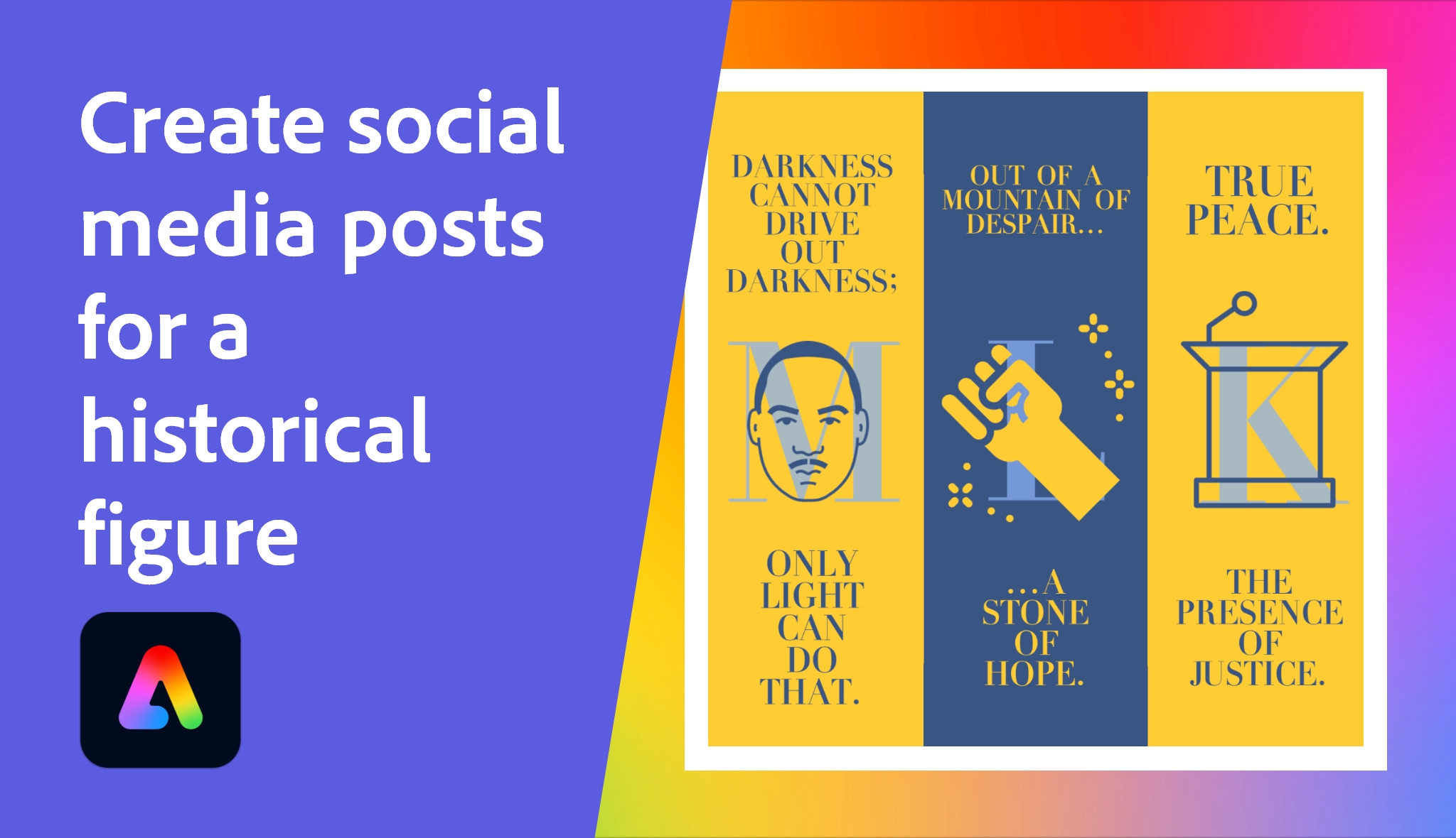 Create social media posts for a historical figure | Adobe Education ...
